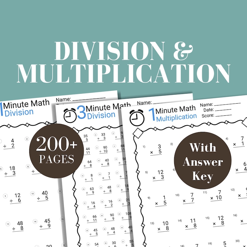 Time Division Drill Worksheet Fourth Grade Multiplication Drill ...