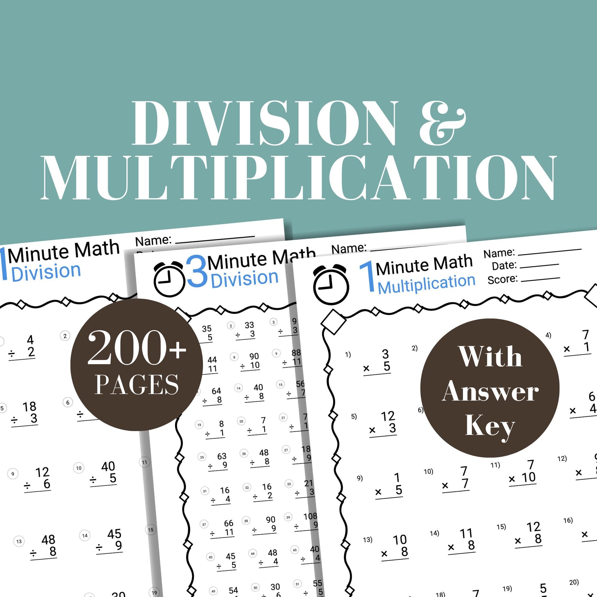 Time Division Drill Worksheet Fourth Grade Multiplication Drill ...