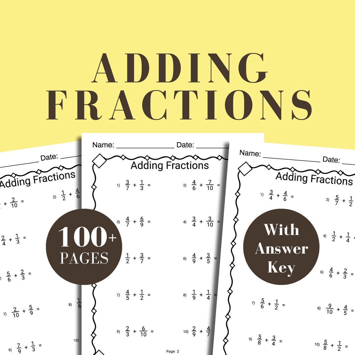 Adding Fraction Worksheet 5th Grade Math Printable Fraction Addition ...