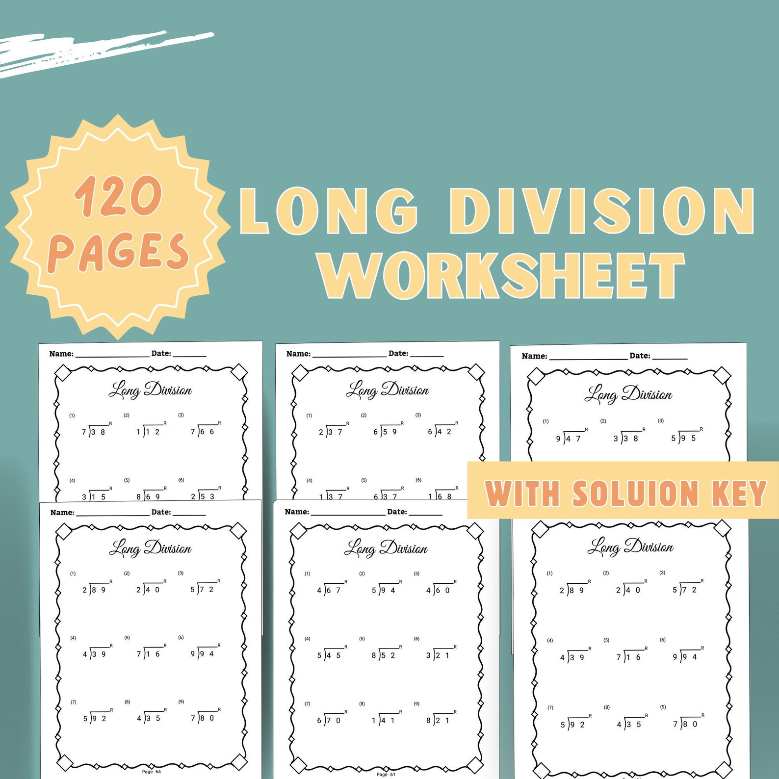 Long Division Worksheet 3rd Grade Math Place Value 5th Grade Division ...