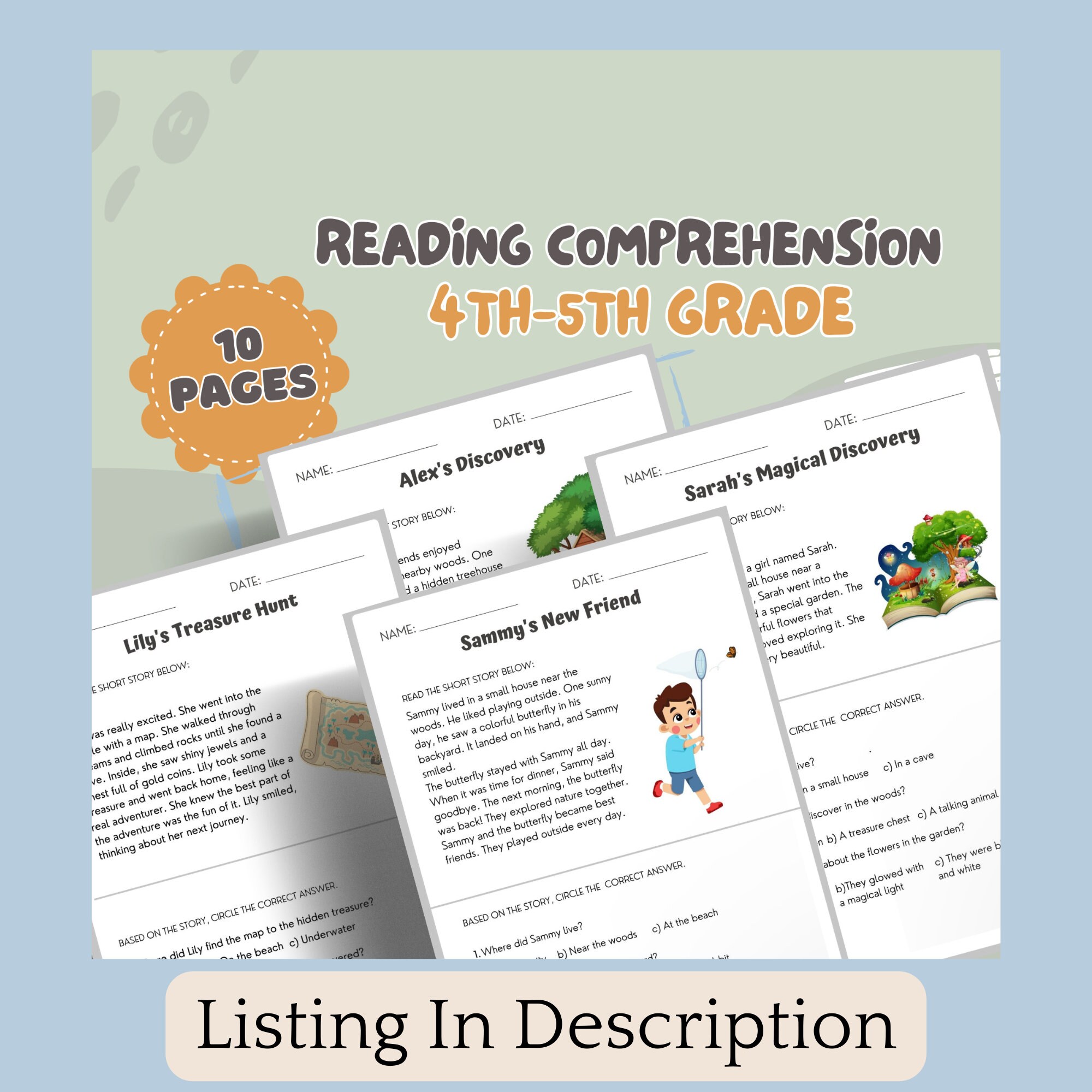 Second Grade Comprehension Worksheet Elementary Reading Comprehension ...