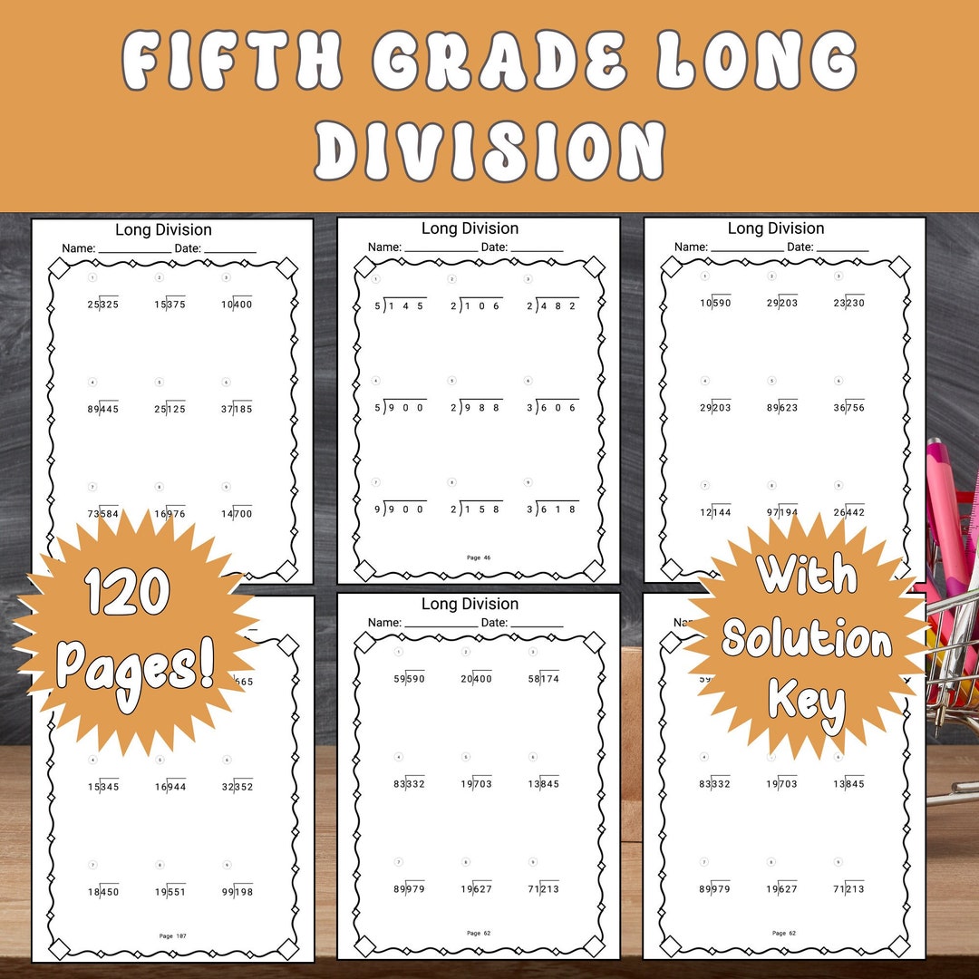 Long Division Math Worksheet 5th Grade Homeschool Printable Curriculum ...