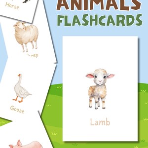 Preschool Card Farm Animal Instant Download Flashcard Printable ...