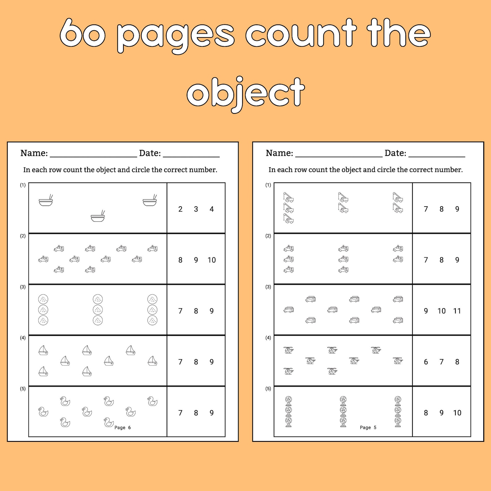 Count the Object Worksheet Pre-k Count Object Worksheet Number Counting ...