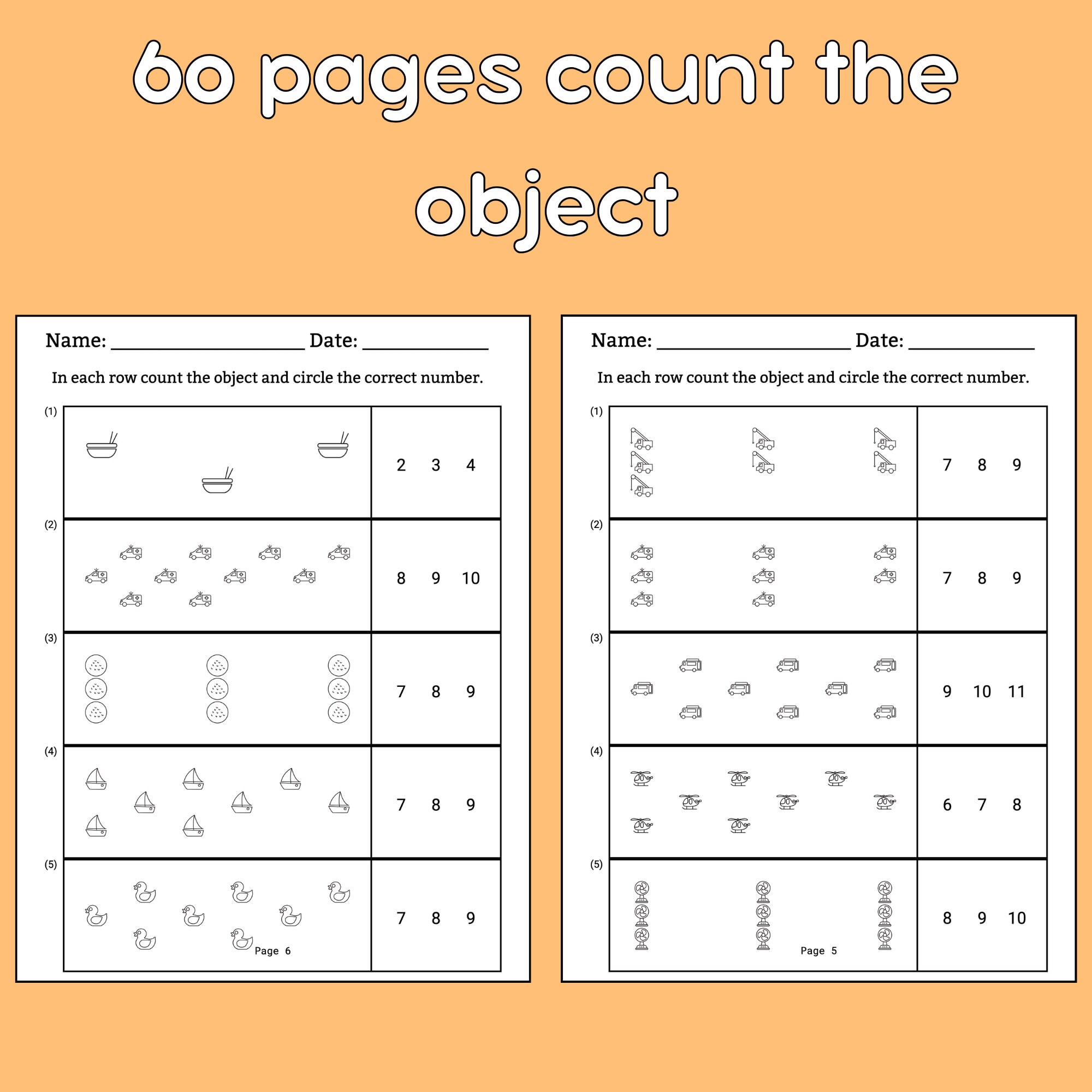 Count the Object Worksheet Pre-k Count Object Worksheet Number Counting ...