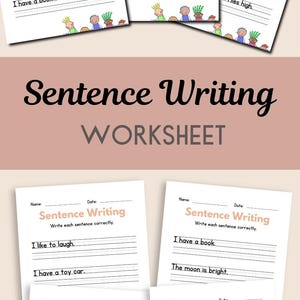 Sentences 1st Grade Practice Worksheet Writing Printable Sentence ...