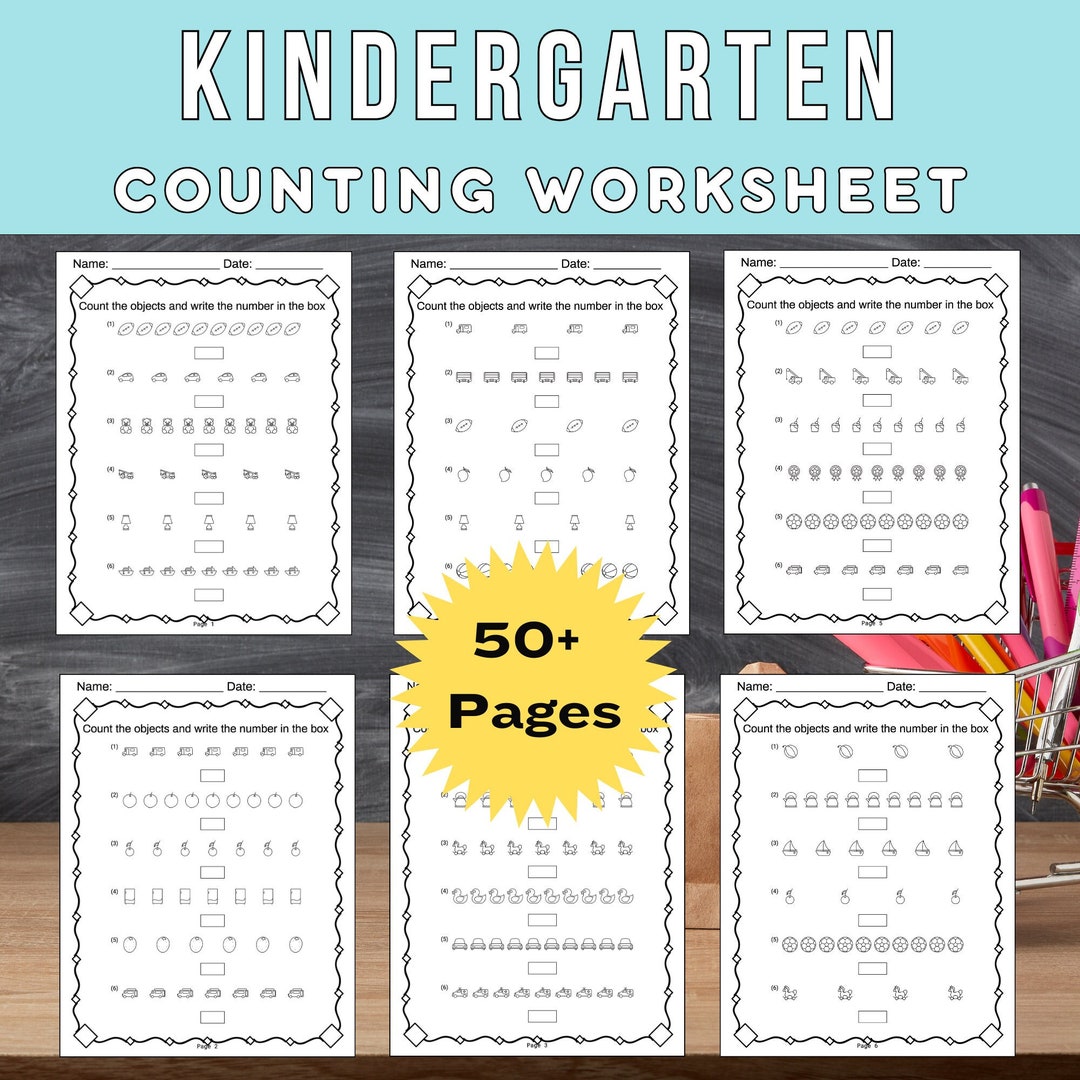 Kindergarten Counting Worksheet Homeschool Printable Kindergarten ...