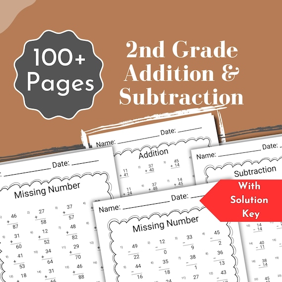 Second Grade Addition Subtraction Worksheets