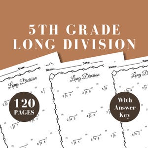 5th Grade Long Division Math Printable Homeschool Long Division Math ...