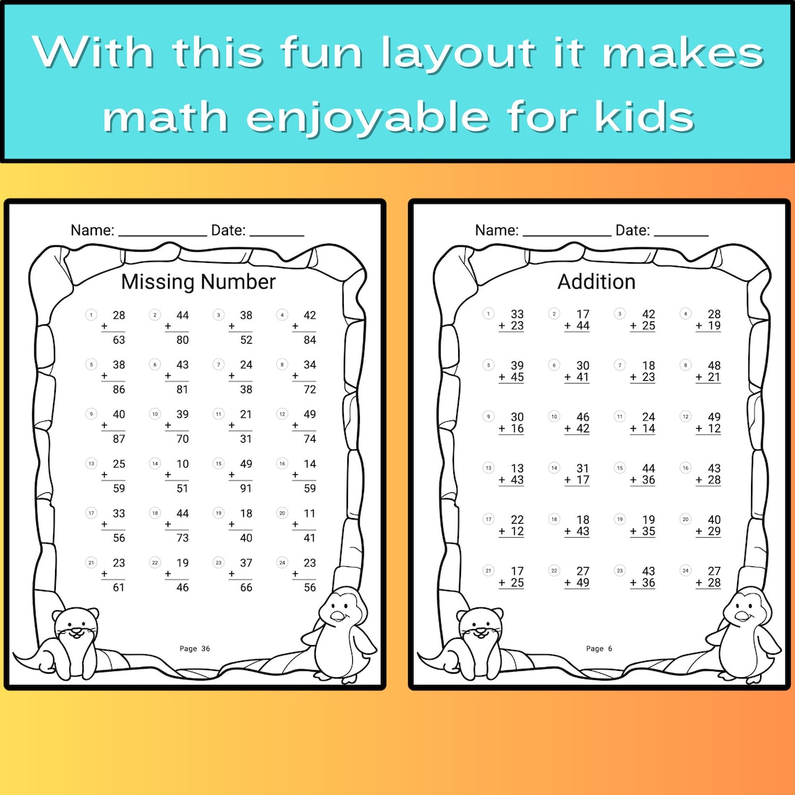 2nd Grade Math Subtraction Worksheet Addition 3rd Grade Math Activity ...