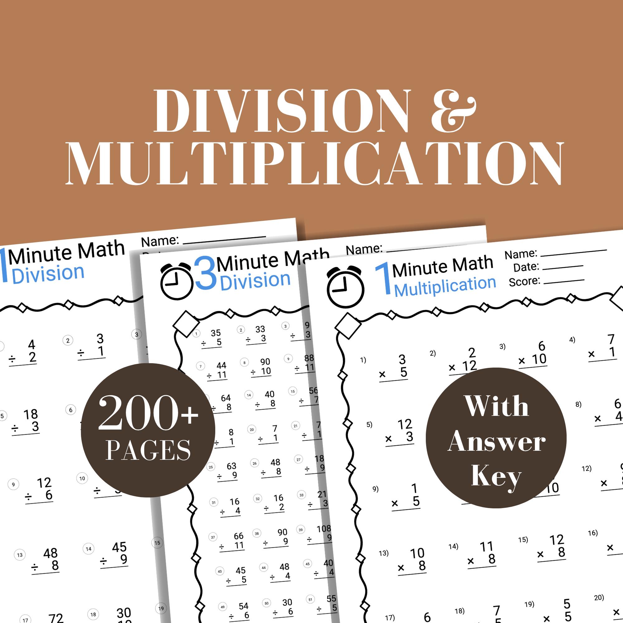 Multiplication Divisioxn Worksheet Math Drill Sheet Printable Division ...