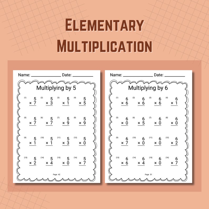 Multiplication Worksheet Practice Multiply Drill Multiplication Math ...