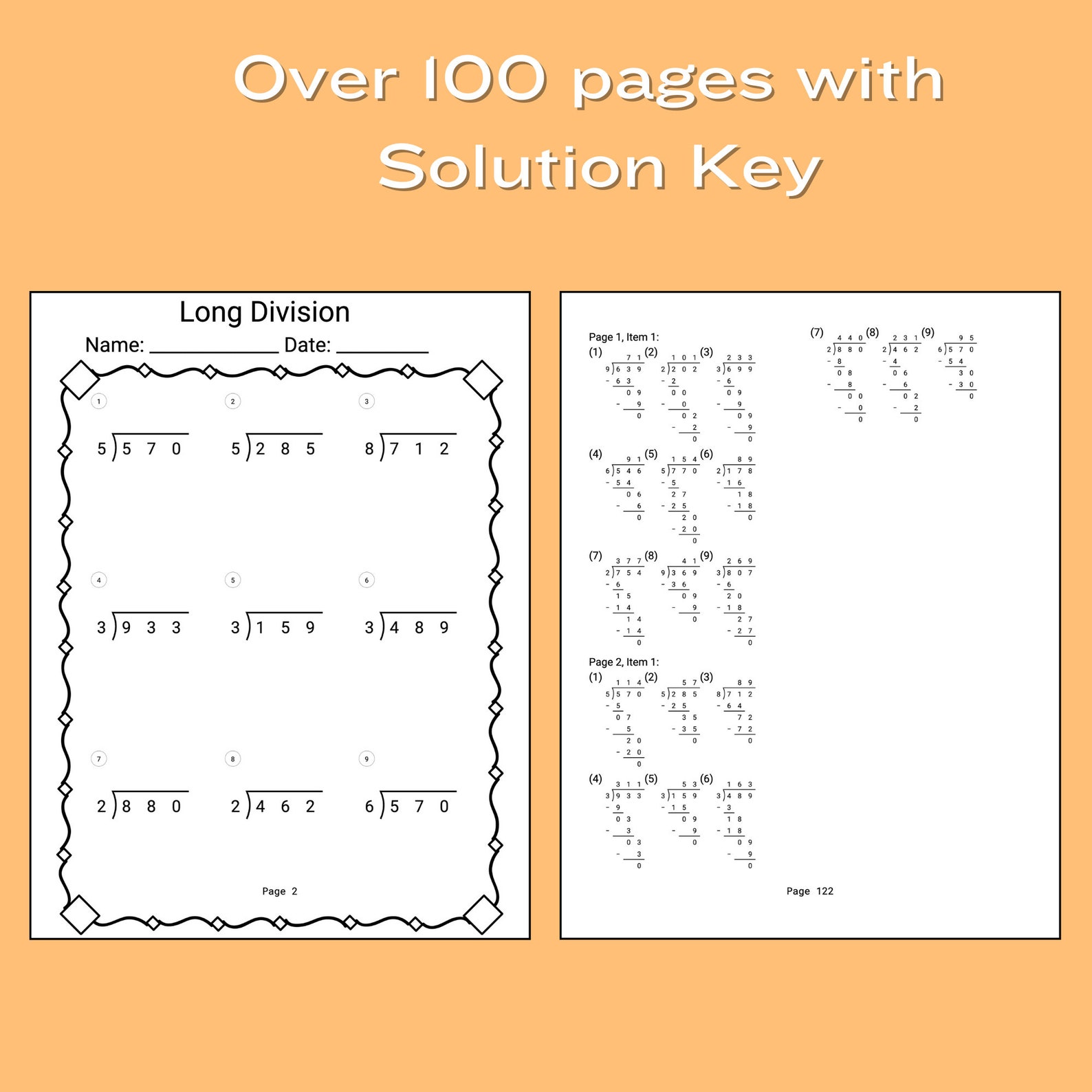 Long Division Math Worksheet Printable 5th Grade Division Math ...