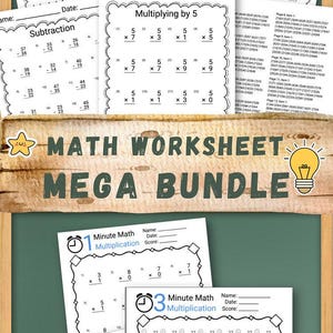 Printable Math Worksheet Bundle Math Activity Book Kid Multiplication ...