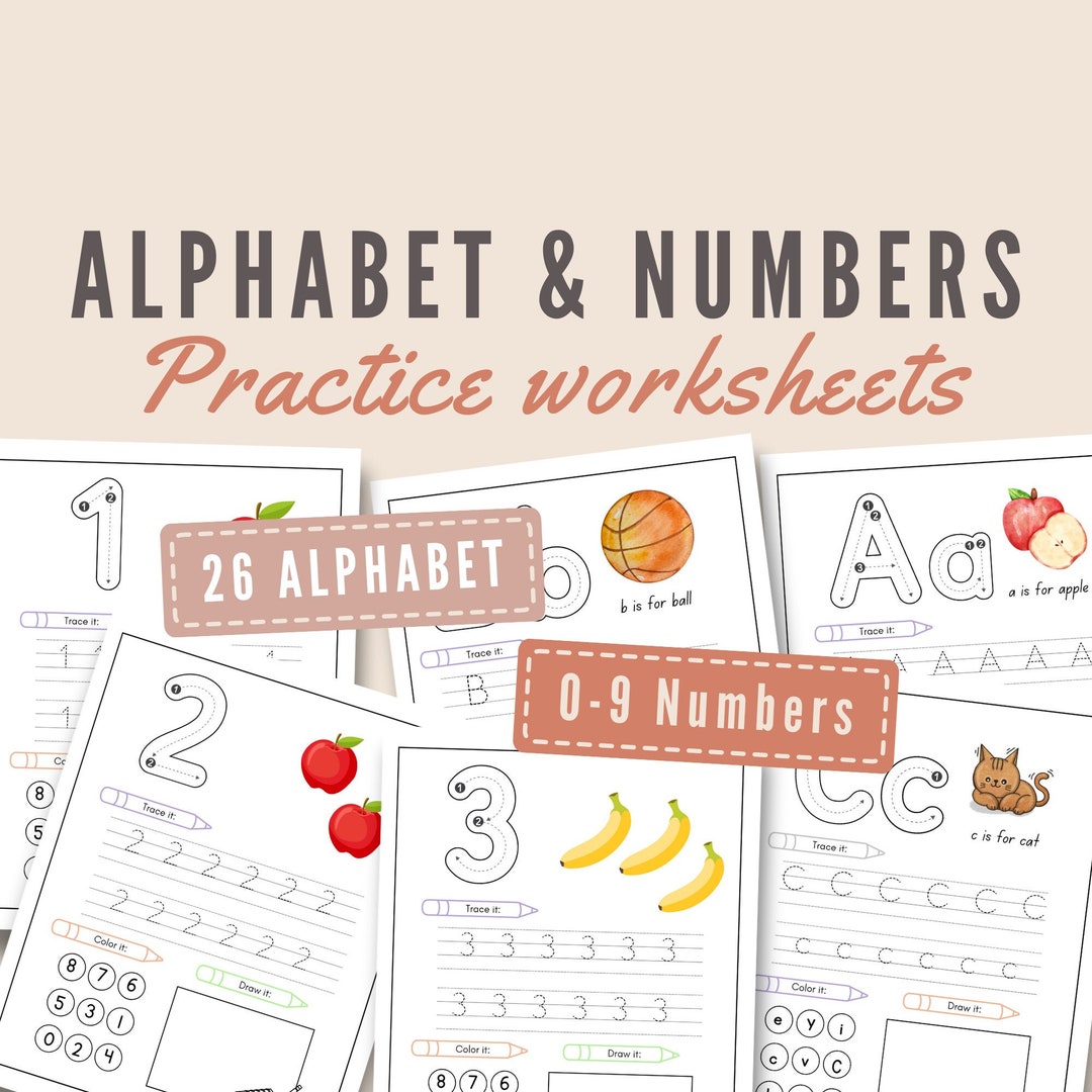 Alphabet Tracing Worksheet Printable Letter Tracing Worksheet Number ...