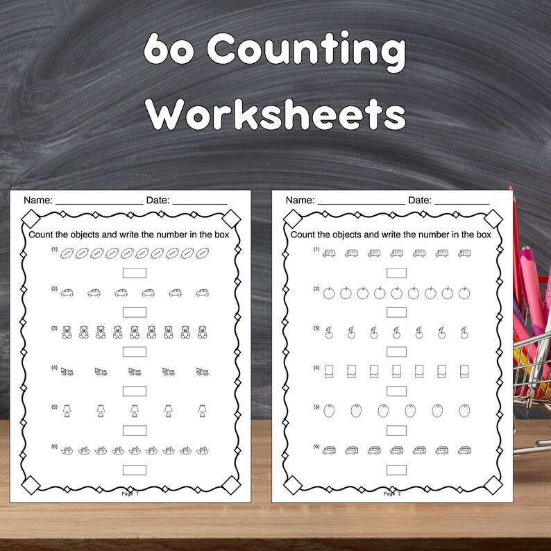 Kindergarten Counting Worksheet Homeschool Printable Kindergarten ...