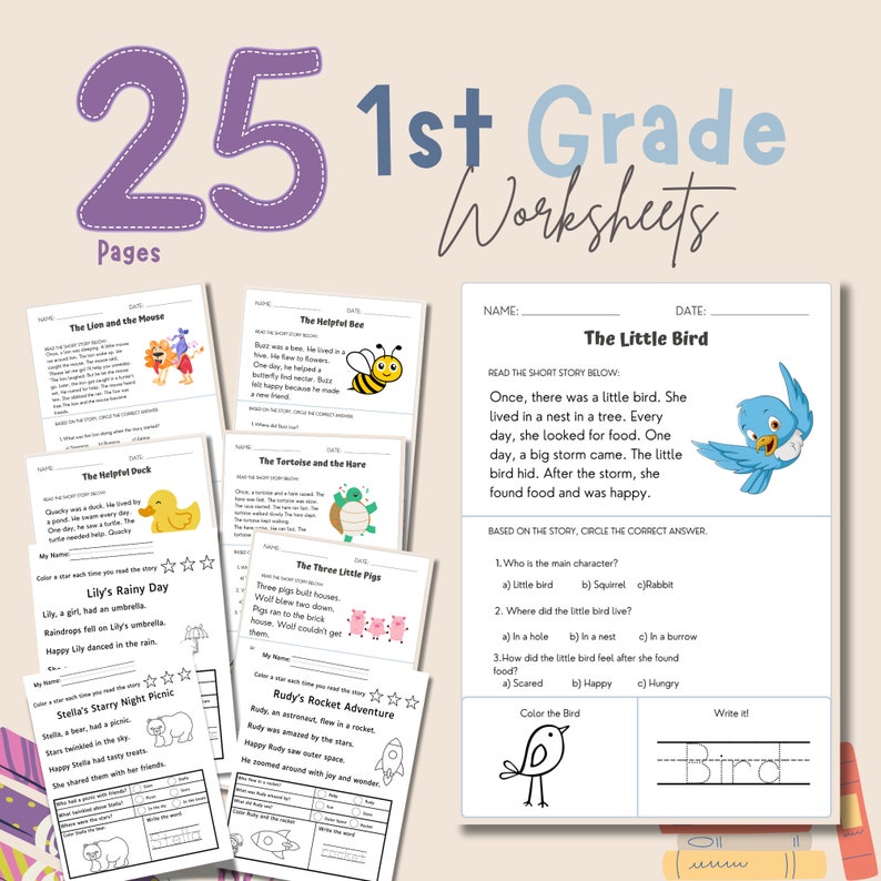 Reading Comprehension 1st Grade Reading Worksheet 2nd Grade Educational ...