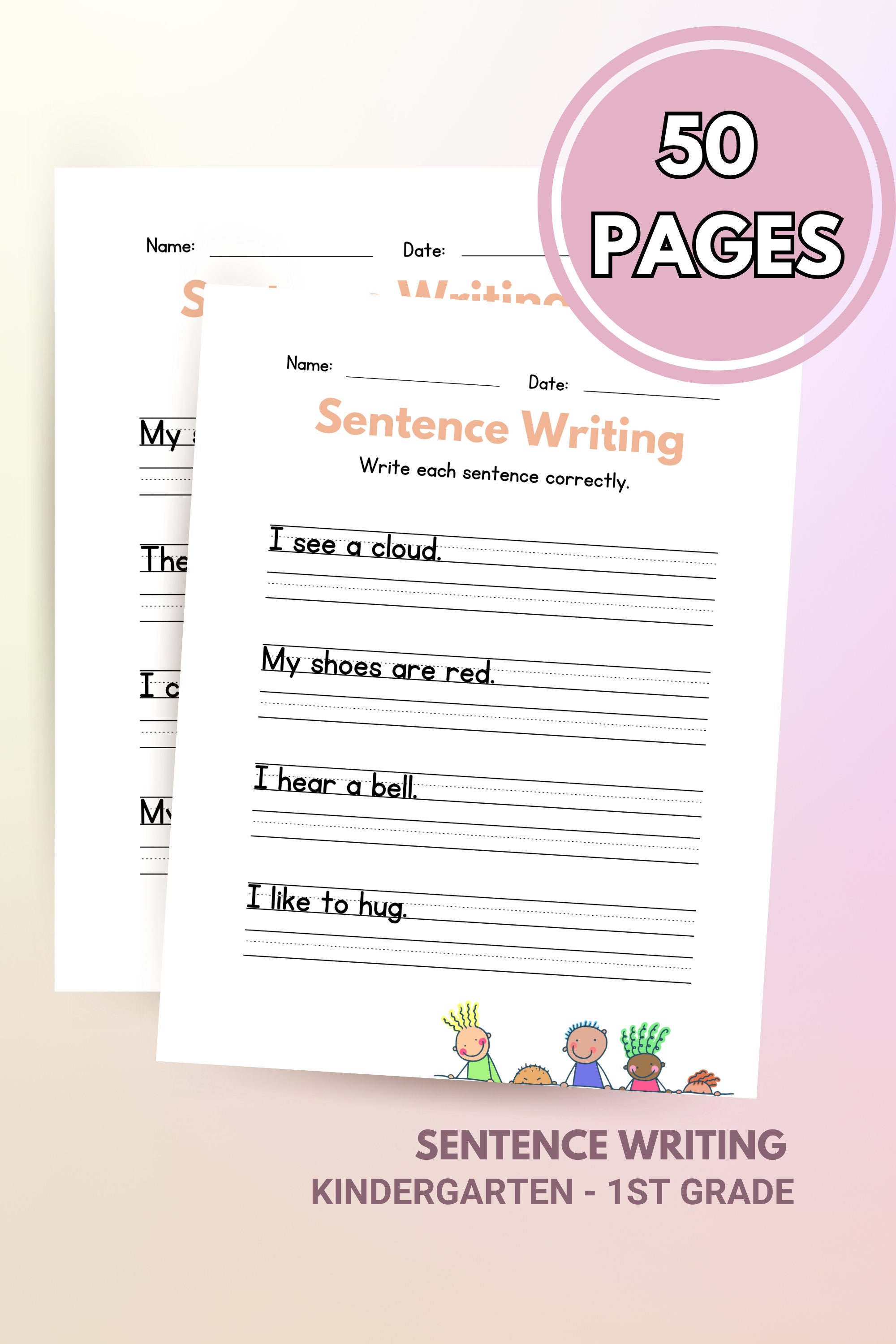 Writing Practice Kinder Printable First Grade Sentence Writing ...