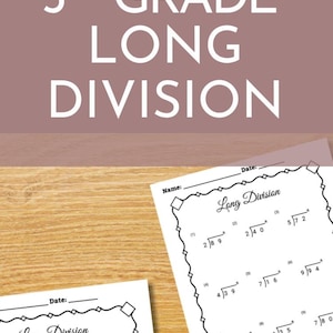 5th Grade Long Division Math Printable Homeschool Long Division Math ...