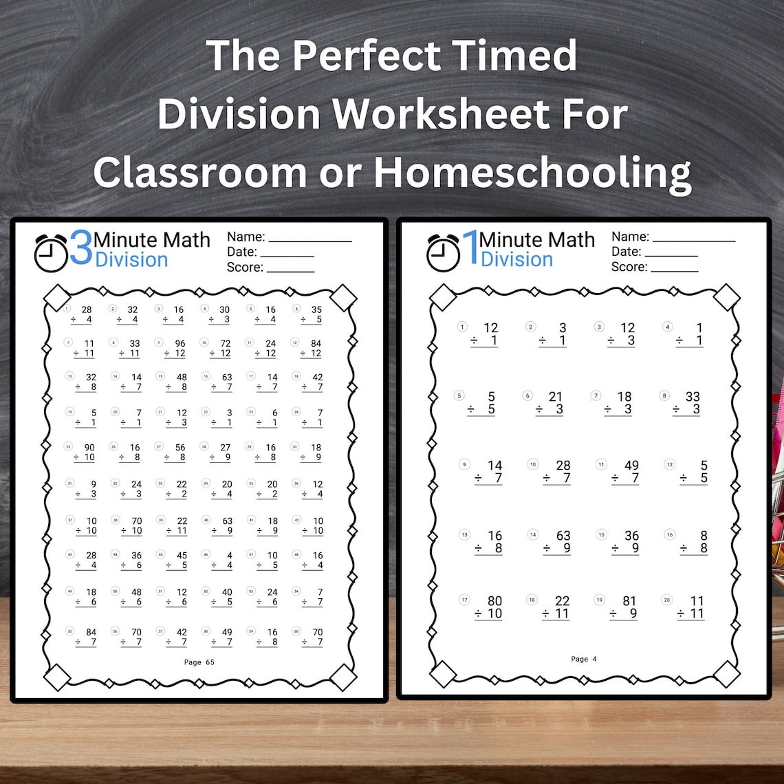 Division Worksheet Printable Practice Sheet 3rd Grade Division Fact ...