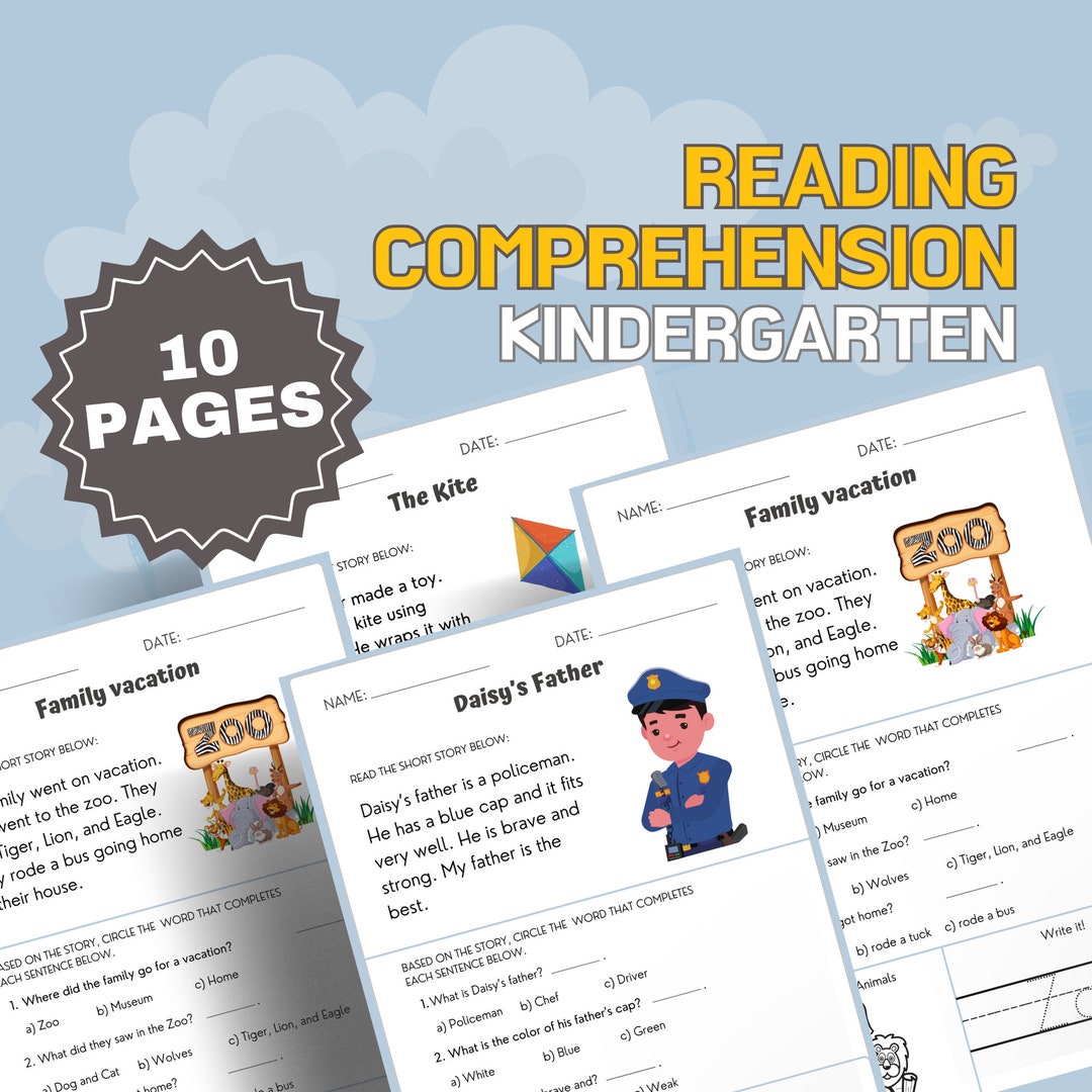 Kindergarten Reading Comprehension Worksheet Printable Kinder Reading ...