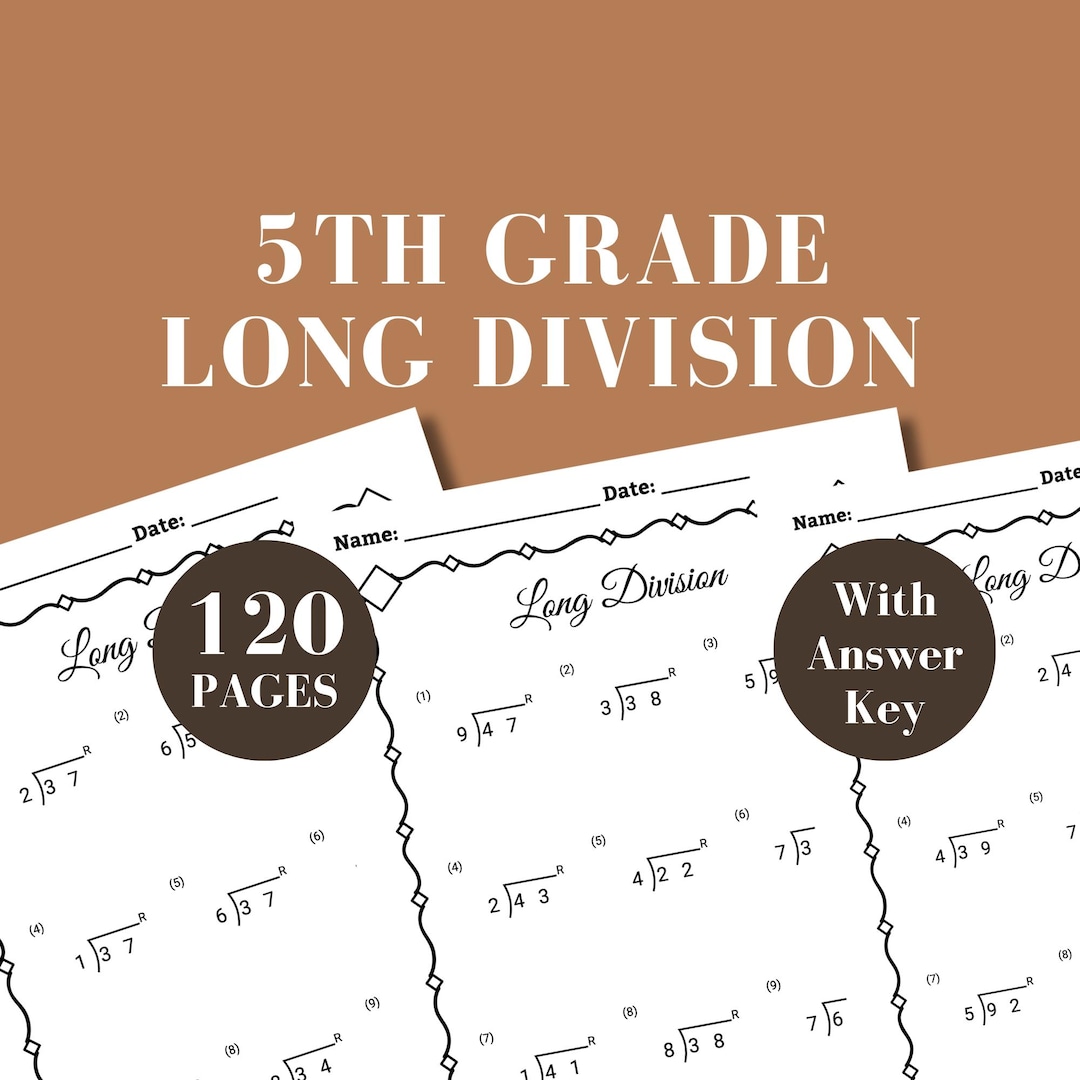 5th Grade Long Division Math Printable Homeschool Long Division Math ...