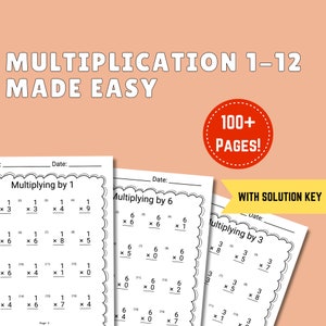 Multiplication Practice Worksheet Printable Bundle Multiply Worksheet ...