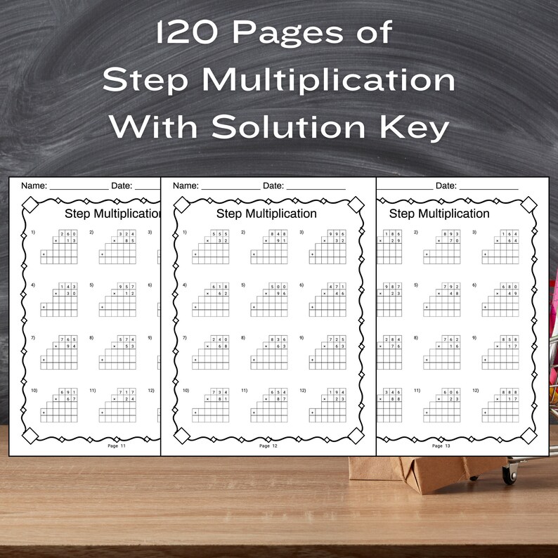 Step Multiplication Worksheet Fifth Grade Homeschool Printable ...