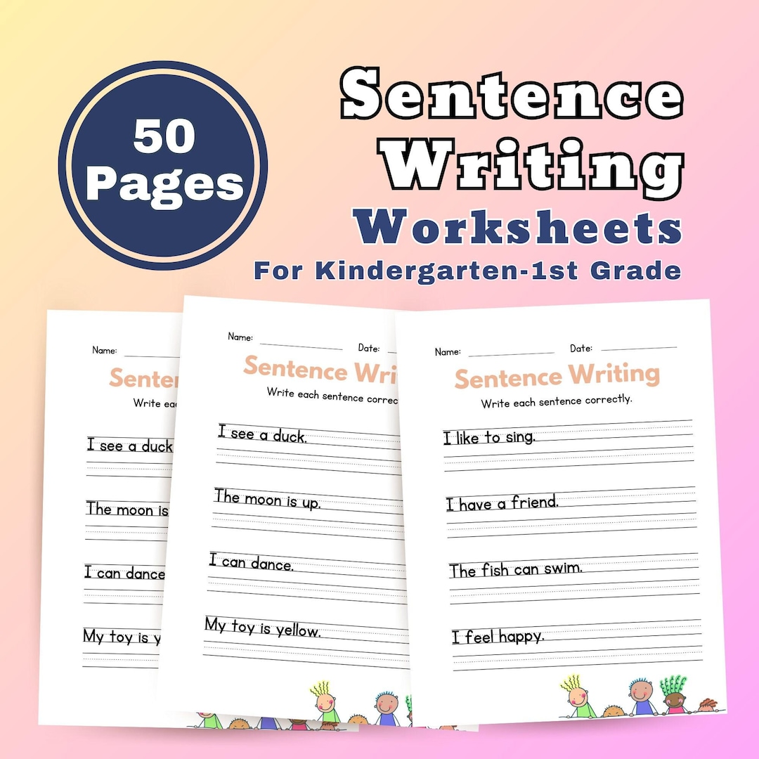Writing Practice Kinder Printable First Grade Sentence Writing ...