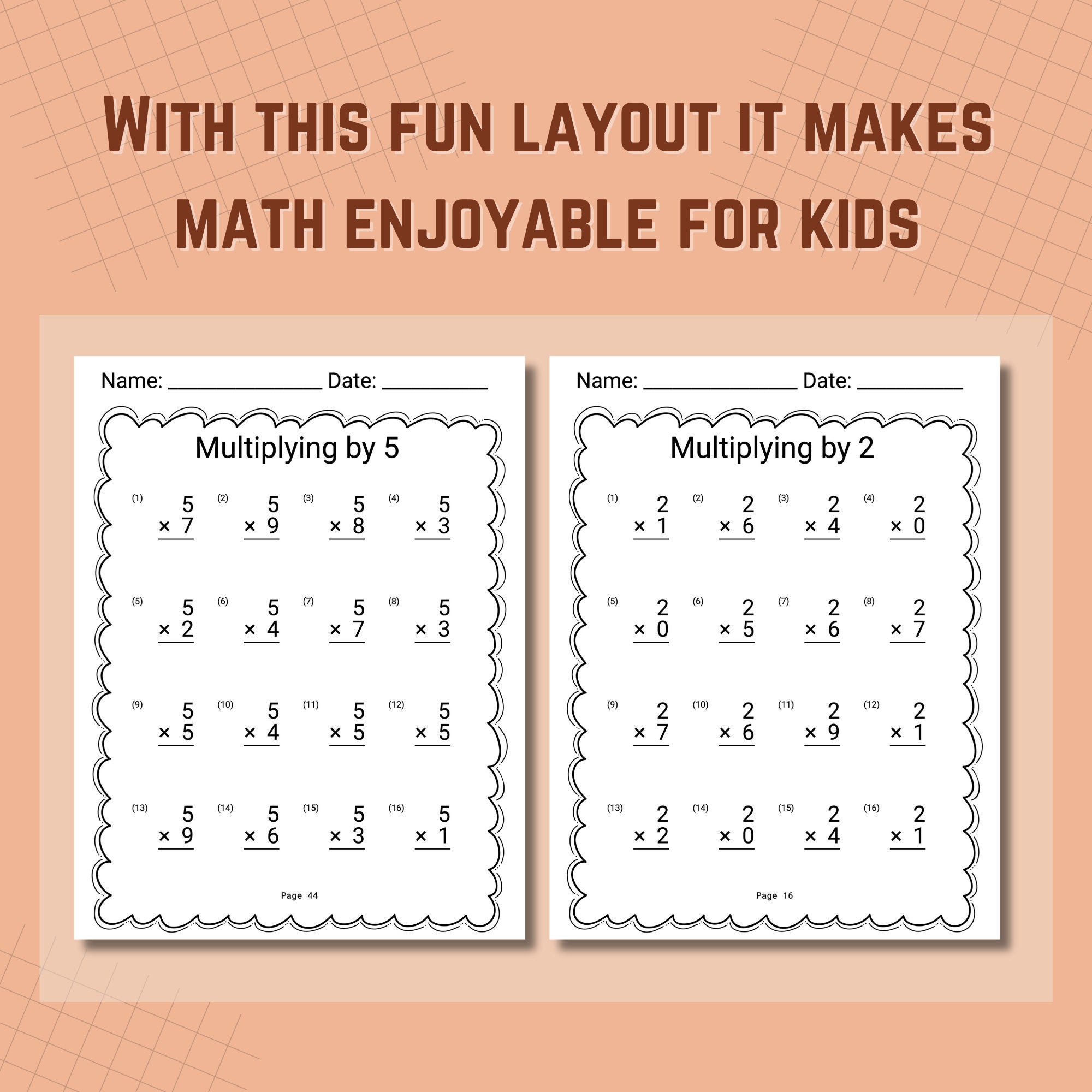 Multiplication Worksheet Practice Multiply Drill Multiplication Math ...