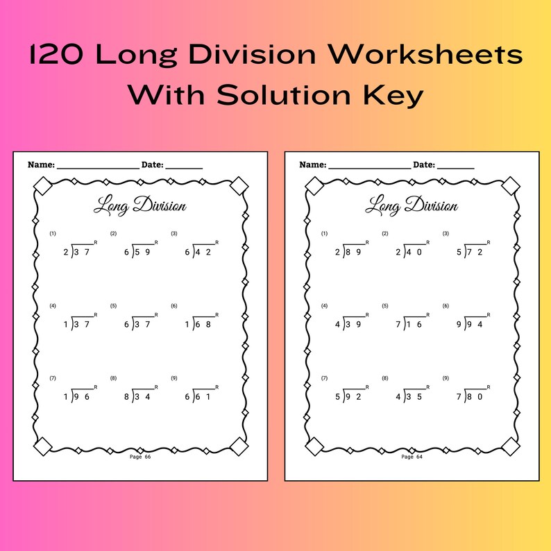 5th Grade Long Division Math Worksheet Printable 5th Grade Division ...