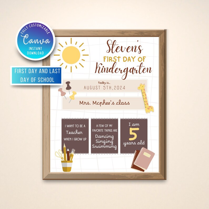 First Day of School Sign Printable 1st Day Photo Sign School Year ...