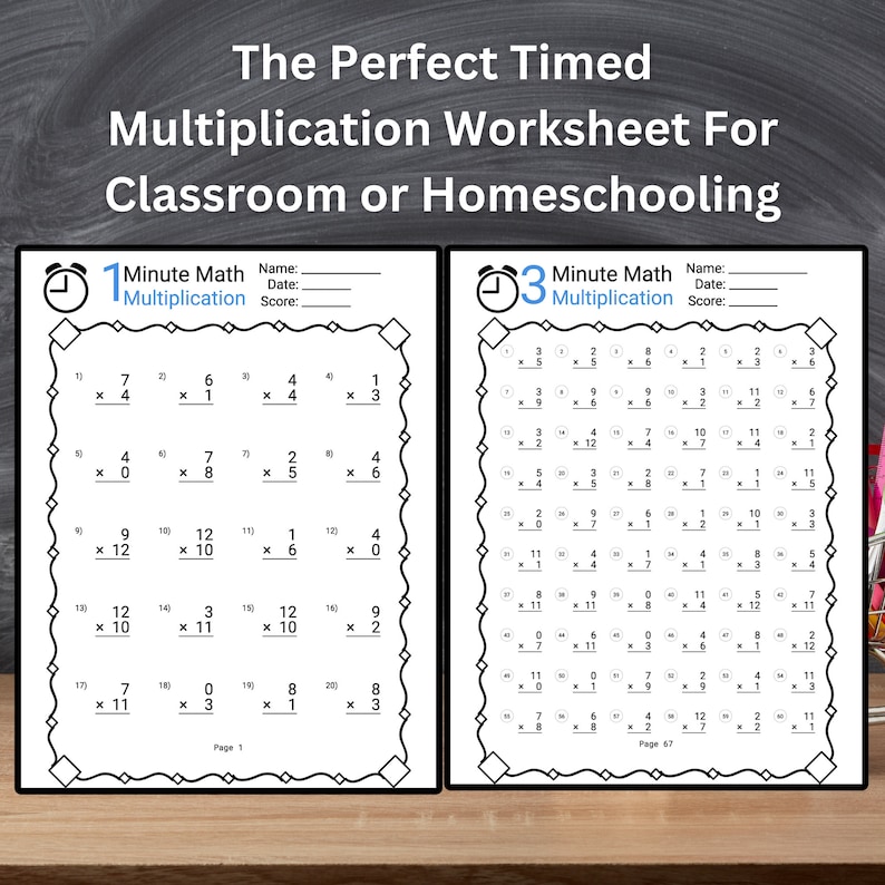 Multiplication Worksheet Timed Math Multiplication Table Homeschool ...
