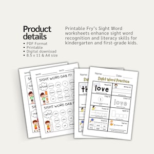 Fry First Hundred Sight Word Kindergarten Worksheet Preschool Sight ...