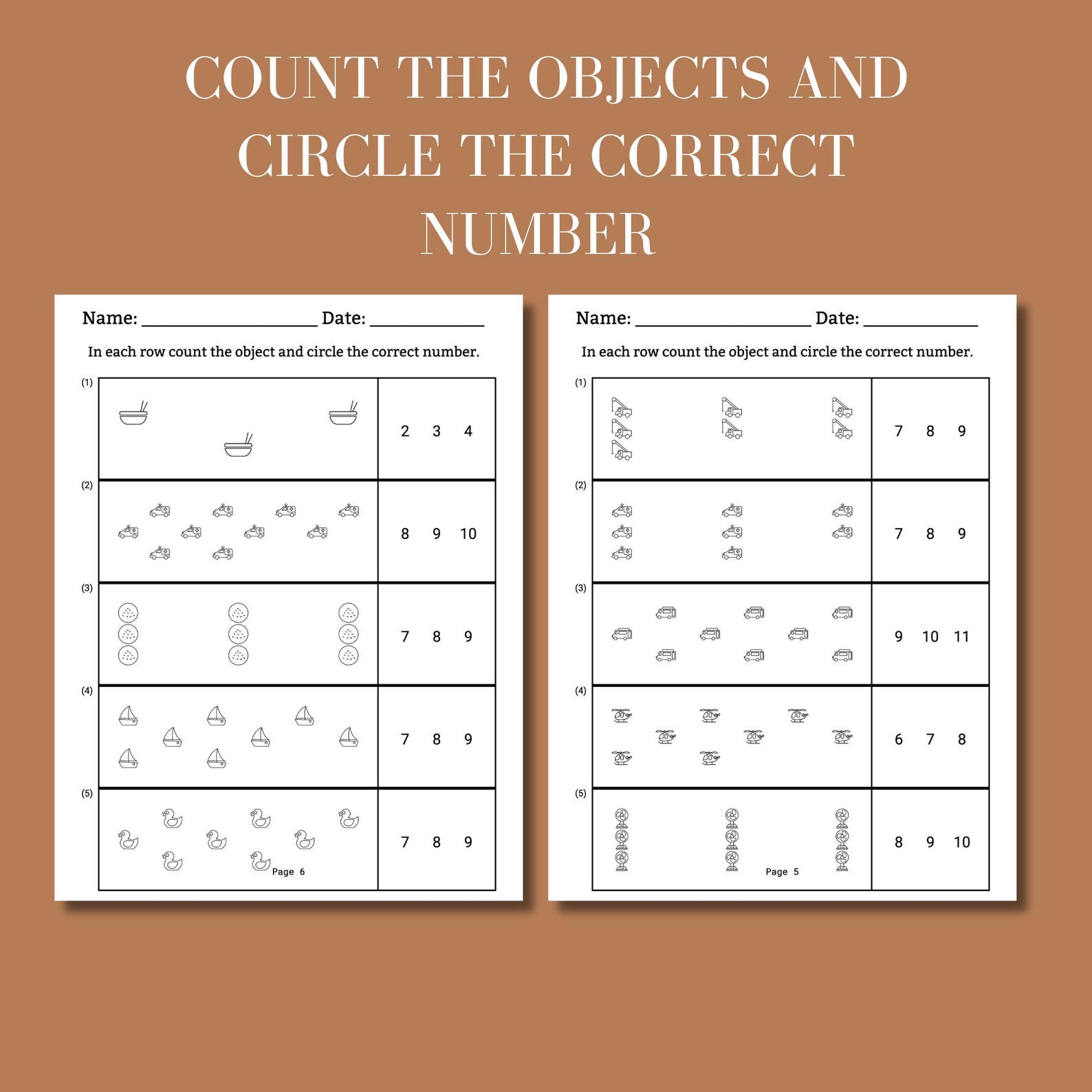 Count the Object Worksheet Pre-k Count Object Worksheet Number Counting ...