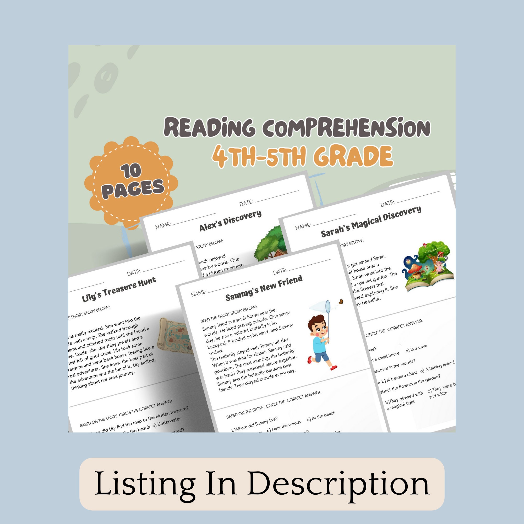 Reading Comprehension Worksheet First Grade Comprehension Read 1st ...