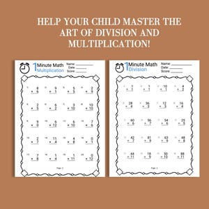 Multiplication Worksheet Printable Division Fact Drills Long Division ...