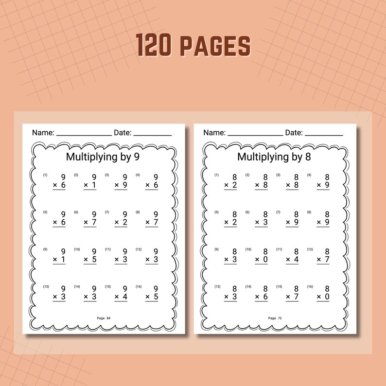 Multiplication Practice Worksheet Printable Bundle Multiply Worksheet ...