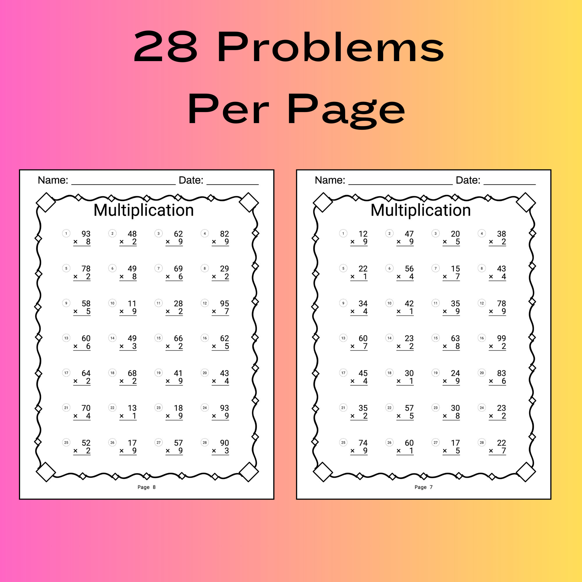 3rd Grade Math Multiplication Worksheet Chart Multiplication Table ...
