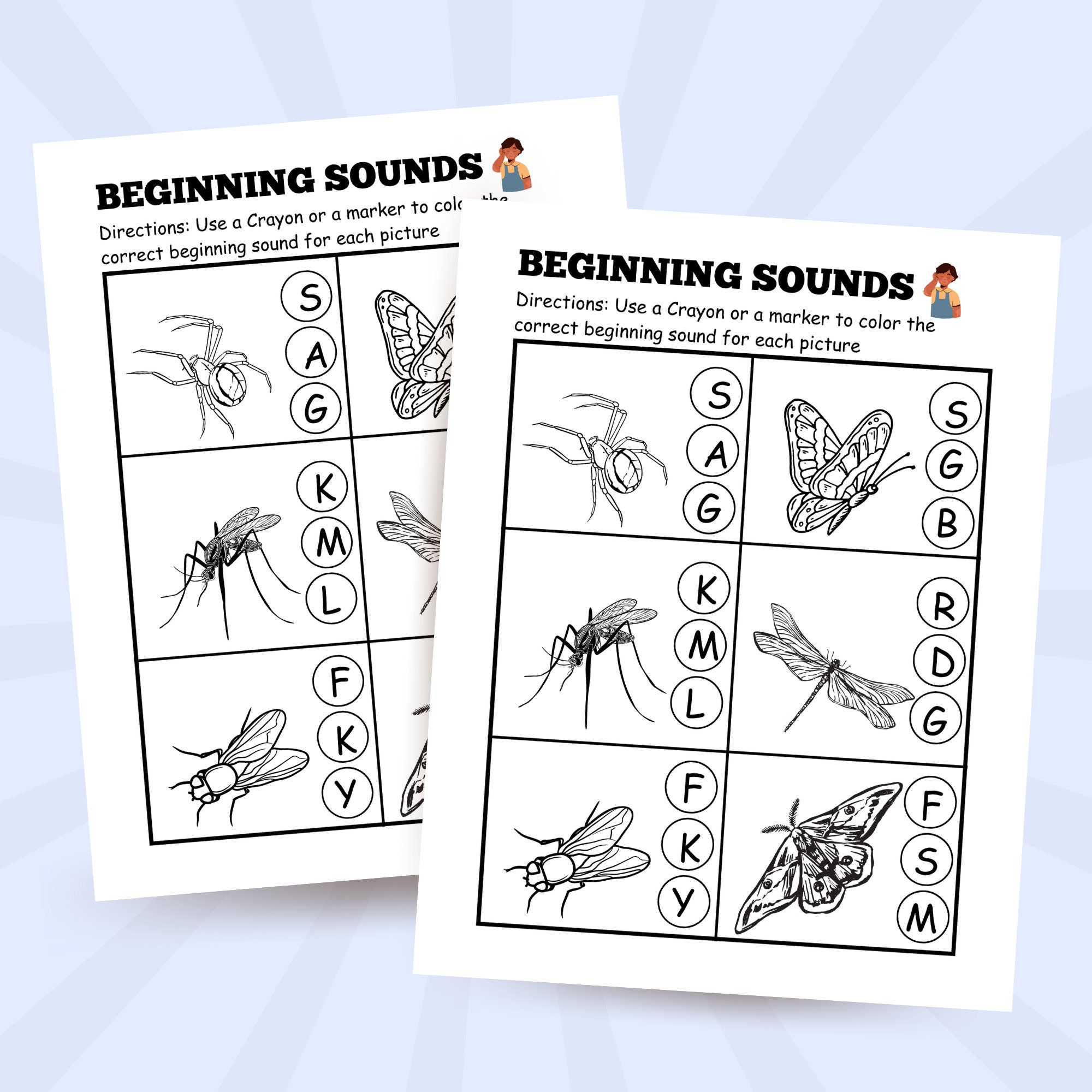 Letter Sound Worksheet Early Reading Development Printable Alphabet ...