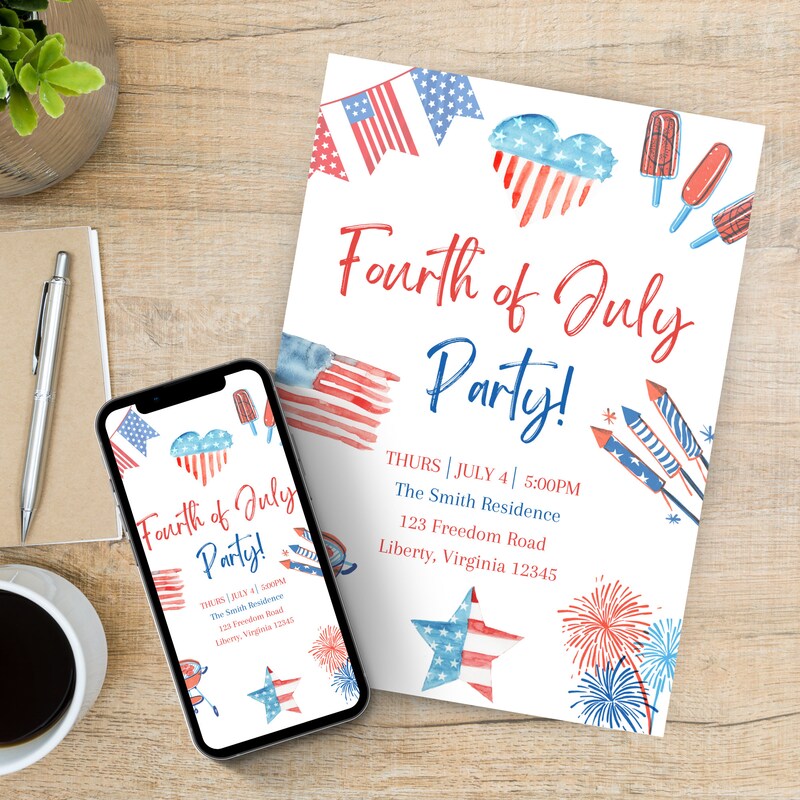 July 4th Invitations - Etsy
