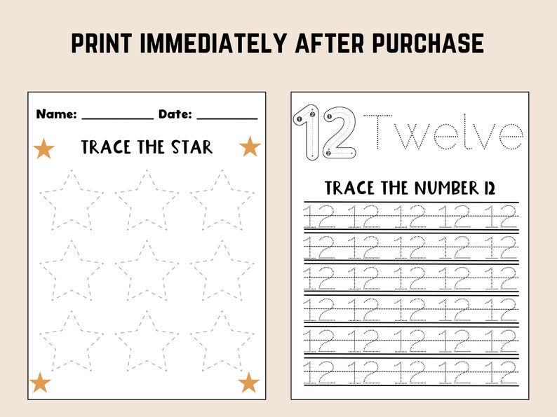 Shape Tracing Worksheet Preschool Number Tracing Worksheet Bundle ...