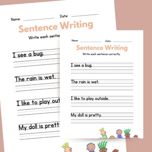 Sentences 1st Grade Practice Worksheet Writing Printable Sentence ...