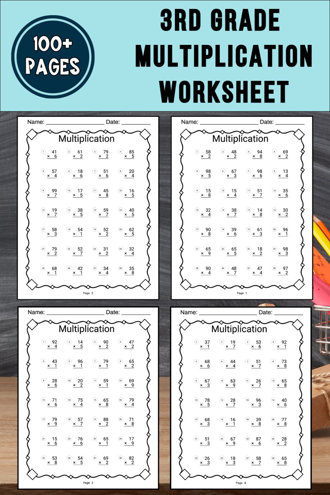 3rd Grade Math Multiplication Worksheet Chart Multiplication Table Homeschool Multiplication