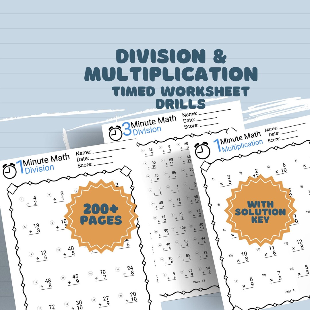 Multiplication Drill Worksheet Printable Kid Math Download Division ...