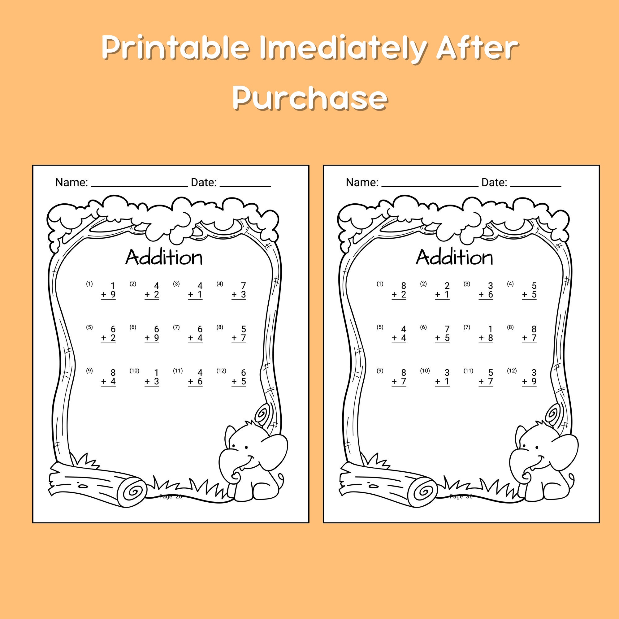 1st Grade Math Worksheet Printable Math Sheets First Grade Addition ...