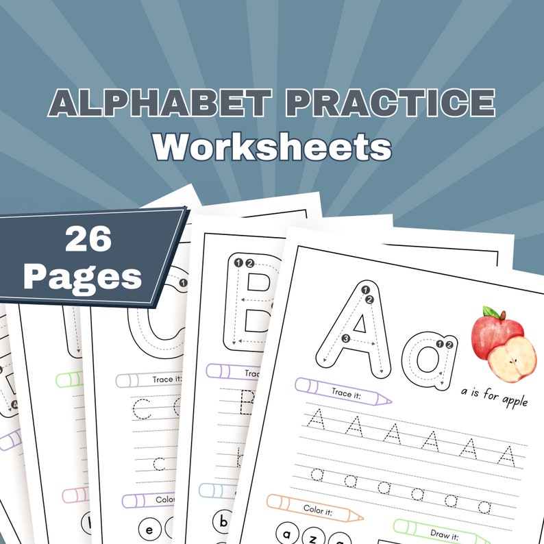 Alphabet Tracing Worksheet Printable Preschool Lowercase Alphabet ...