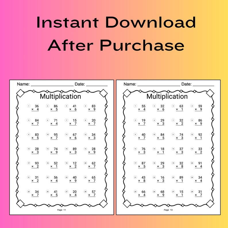 3rd Grade Math Multiplication Worksheet Chart Multiplication Table ...