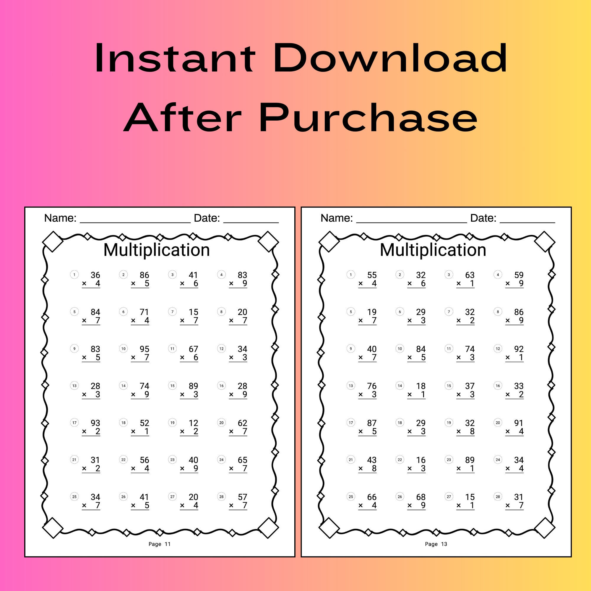 3rd Grade Math Multiplication Worksheet Chart Multiplication Table ...