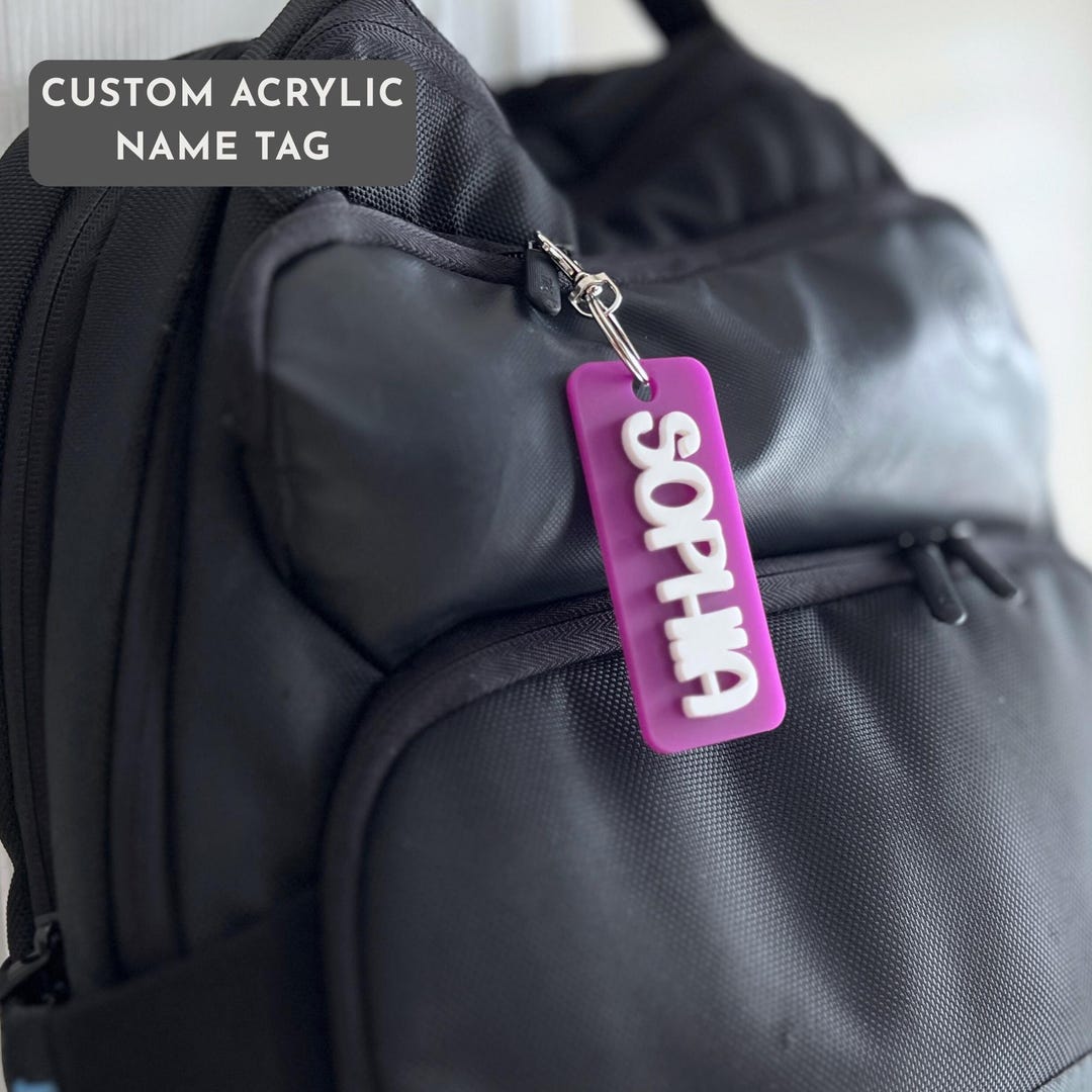 Personalized Backpack Name Tag Kid Acrylic School Bag Label Daycare ...